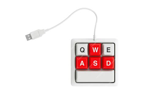 Premium Photo Small Compact And Designed Specifically For Gaming White Keyboard With Red Wasd