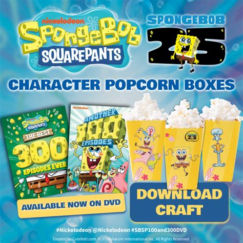 Dive Into The Fun With Spongebob Character Popcorn Boxes