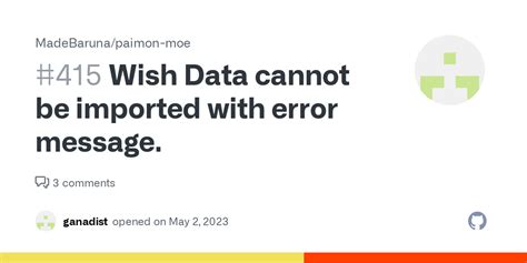 Wish Data Cannot Be Imported With Error Message · Issue 415
