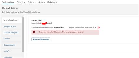 unable to import projects from gitlab into sonarqube sonarqube server community build