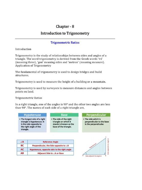Trigonometry Ratio Pdf