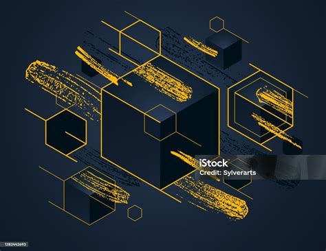 황금 요소 벡터 배경 로얄 엘리트 럭셔리 기하학적 일러스트레이션이 있는 블랙 3d 큐브 클러스터가 있는 추상 벡터 디자인은 현대 주얼리 광고에 사용할 수 있습니다 0명에