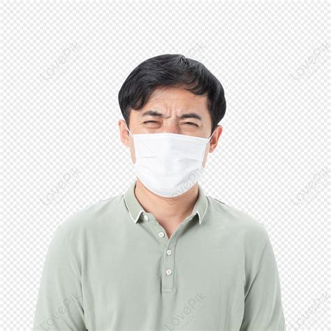 마스크를 쓰고 중년 남성 Png 일러스트 무료 다운로드 Lovepik