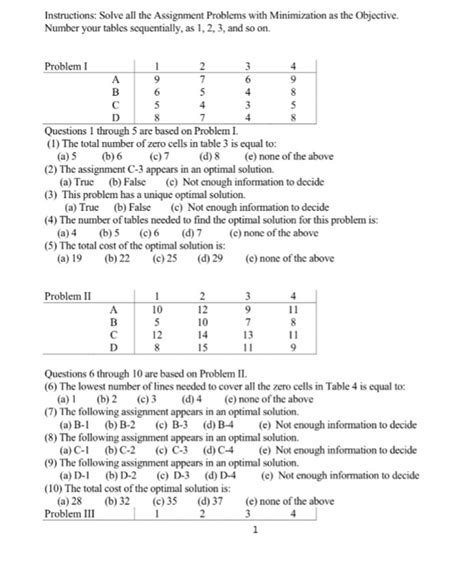 Solved Instructions Solve All The Assignment Problems With
