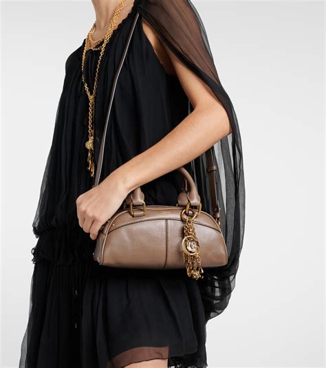 Chloé Bowling Small Leather Tote Bag In Brown Chloe Mytheresa
