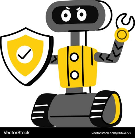 Security Robot Royalty Free Vector Image Vectorstock