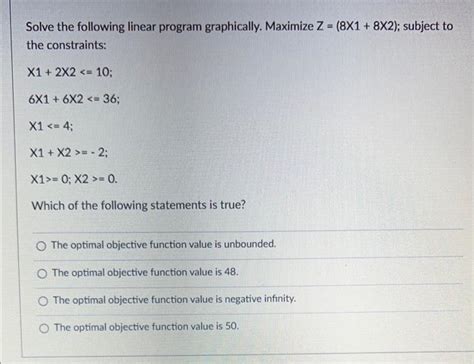 Solved Solve The Following Linear Program Graphically