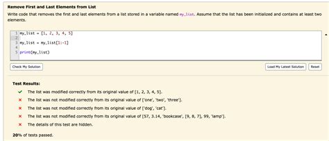 Solved Remove First And Last Elements From List Write Code