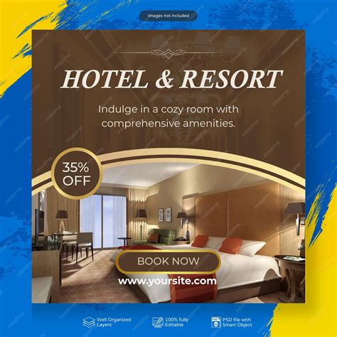Premium Psd Modern Hotel Business Online Hotel Booking Marketing Post