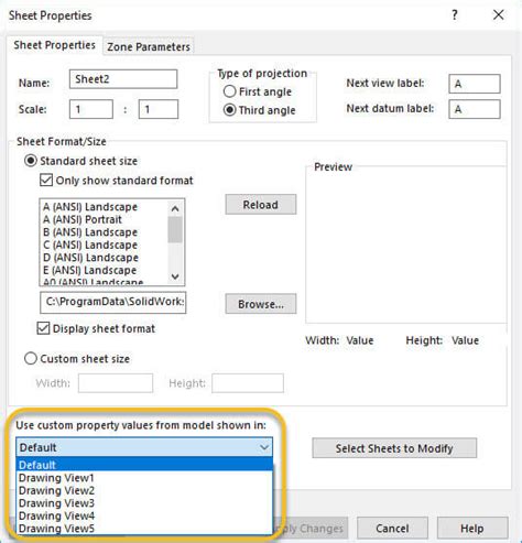 Solidworks Multi Sheet Drawing Custom Properties Source