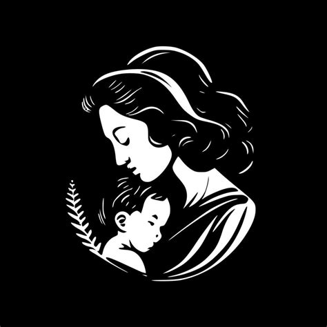 Mother Black And White Vector Illustration 23568470 Vector Art At Vecteezy