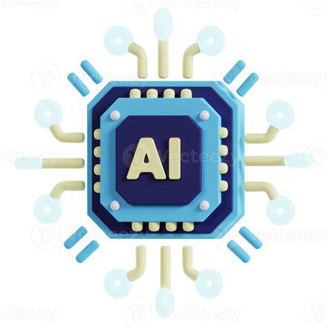 Computer Chip With Ai Letters 3d Artificial Intelligence Icon 21820175 Png