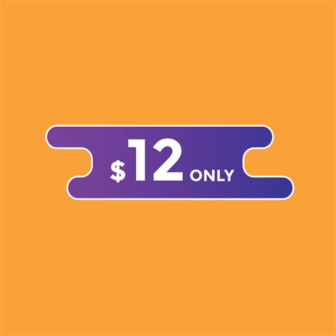 12 Dollar Price Tag Price 12 Usd Dollar Only Sticker Sale Promotion