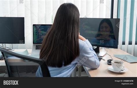 Asian Woman Programmer Image And Photo Free Trial Bigstock