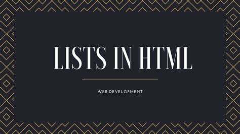 List In HTML Web Development Developers Dome
