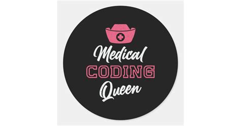 Adesivo Redondo Codificador Médico Queen Coding Icd Programmer Cod