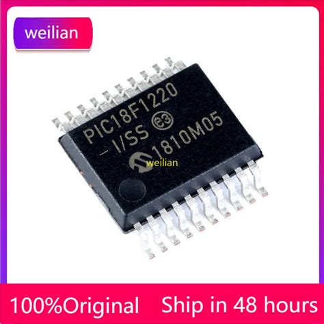 1 100 pcs pic18f1220 i ss ssop 20 18f1220 embedded microcontroller ic chip package sop brand