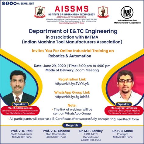 Webinar Robotic AISSMS All India Shri Shivaji Memorial Society