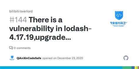 There Is A Vulnerability In Lodash 41719upgrade Recommended · Issue