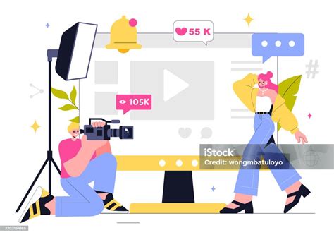 콘텐츠 제작 벡터 일러스트레이션은 디지털 마케팅 카피라이팅 소셜 미디어 참여 콘텐츠 사용자 정의 및 커뮤니티 상호 작용을