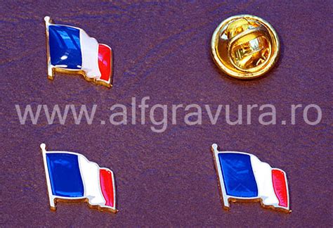 Insigna Steagul Frantei Insigne Pins Insigne Steaguri Alfgravura Ro