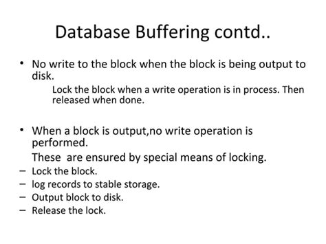 Buffer Management Database Buffering Ppt