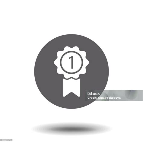 흰색 배경에 고립 된 유행 플랫 스타일에서 아이콘을 수상 웹 사이트 디자인 로고 Ui 애플 리 케이 션에 대 한 배지 기호입니다 벡터 일러스트입니다 감사에 대한 스톡 벡터