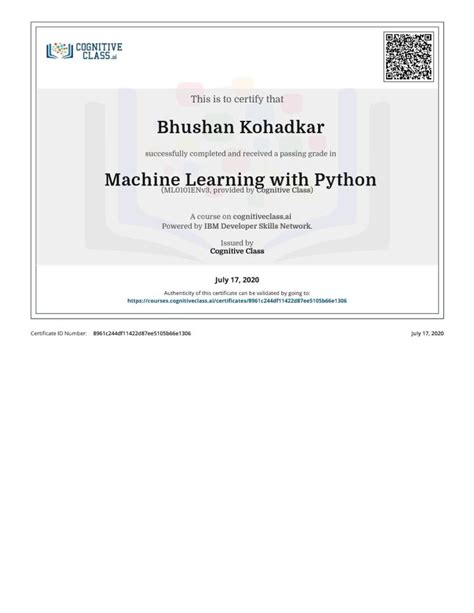 Bhushan Kohadkar On Linkedin Cognitiveclass Ml Pythonprogramming