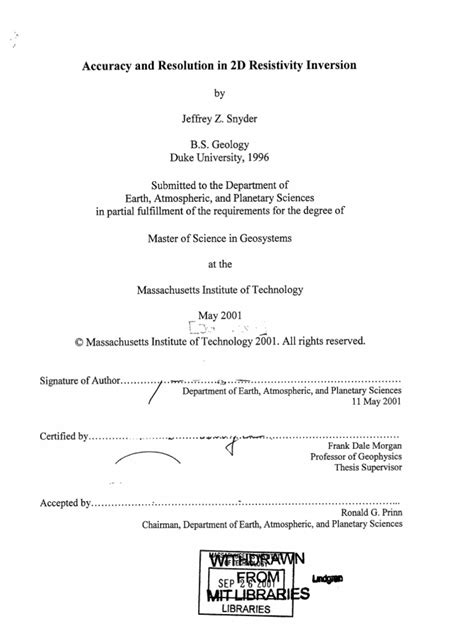 Accuracy And Resolution In 2d Resistivity Inversion Frank Dale Morgan Download Free Pdf