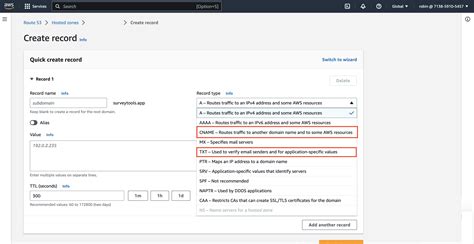 Adding DNS Records In AWS SurveySparrow