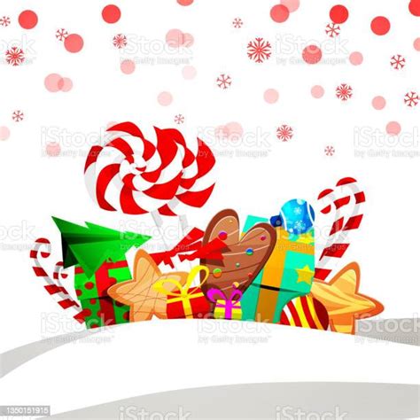 즐거운 성탄절 고립 된 흰색 배경에 선물과 과자를 가진 창조적 인 휴가 카드 개성 개념에 대한 스톡 벡터 아트 및 기타 이미지 개성 개념 겨울 계절 Istock
