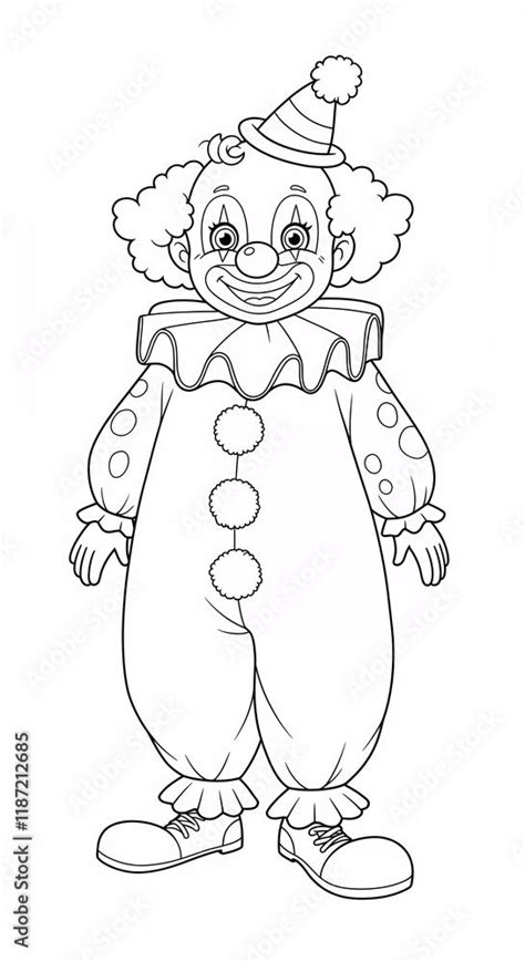 Стоковая иллюстрация для раскрашивания клоуна Adobe Stock