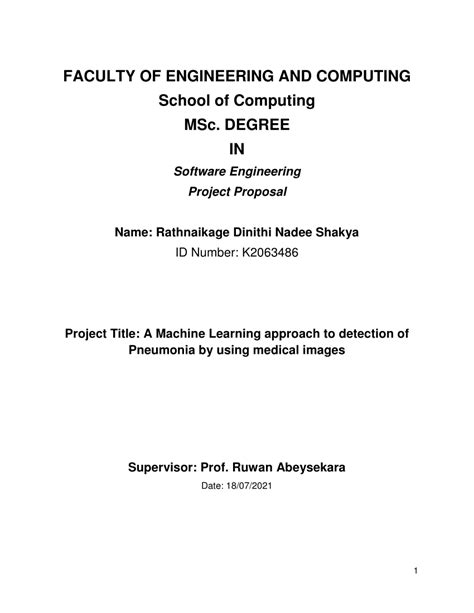 Pdf A Machine Learning Approach To The Detection Of Pneumonia By Using Medical Images
