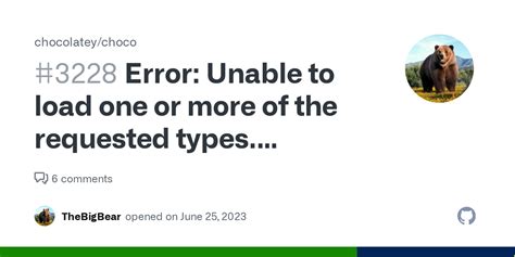 Error Unable To Load One Or More Of The Requested Types Retrieve The