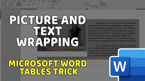 Picture And Text Wrapping Microsoft Word Tables Trick Practice Assessment Tests