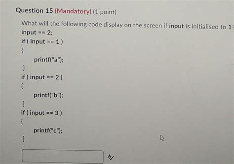solved question 17 mandatory 1 point how many times will
