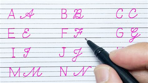Print And Cursive Handwriting With A Pink Pen Cursive Writing A To Z Cursive Handwriting