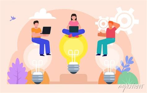 Brainstorming Idea Generation Process Teamwork Concept Group • Wall Stickers Developer