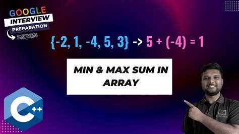 Min Max Sum In Array Google Interview Preparation Series YouTube