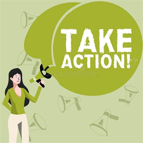 Writing Displaying Text Take Action Word For Do Something Official Or Concerted To Achieve Aim