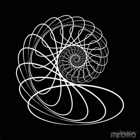 Abstract White Rotated Ellipse In Spiral Form Vector Illustration Posters For The Wall