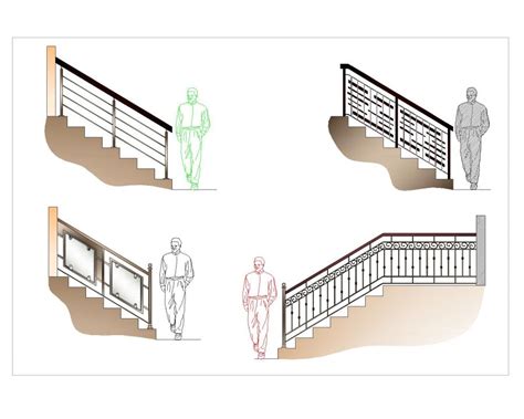 Handrails With Different Materials AutoCAD Drawings Dwg Thousands Of Free AutoCAD Drawings