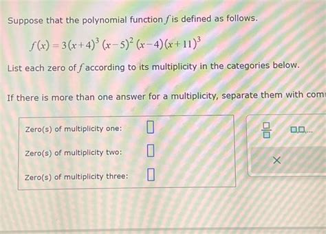 Solved Suppose That The Polynomial Function Fis Defined As