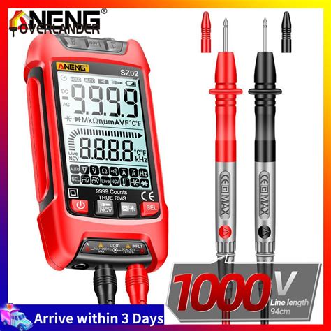 [7 Days Money Back Guarantee] 9999 Counts Capacitance Meter Dc Ac Voltage Current True Rms