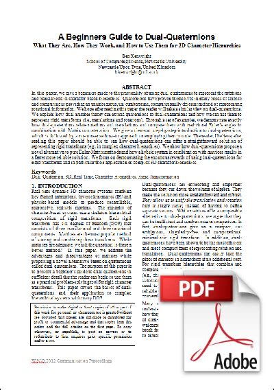 Dual Quaternions A Beginners Guide What They Are How They Work And How To Use Them For 3d