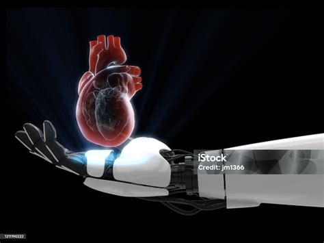 로봇 손에 인간의 마음의 홀로그램 3d 3d 렌더링 Revolution에 대한 스톡 사진 및 기타 이미지 Revolution 가상 비서 가상현실 Istock