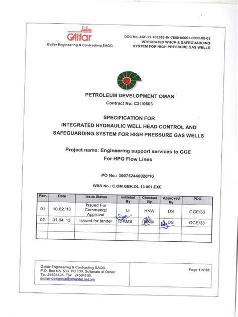Hydraulic Wellhead Control Panel For Gas Well Pdf Valve Specification Technical Standard
