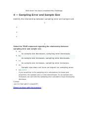 Introduction To Statistics 333 Docx Well Done You Have Completed This Challenge EXIT THE