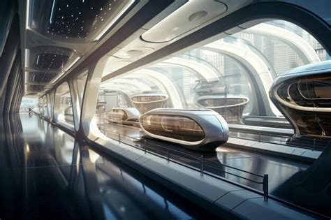 Premium AI Image A Transportation Hub With A Hyperloop System Conne
