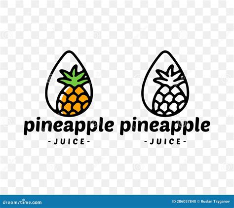 Pineapple Ananas Pineapple Juice Pineapple In A Drop Graphic Design Stock Vector
